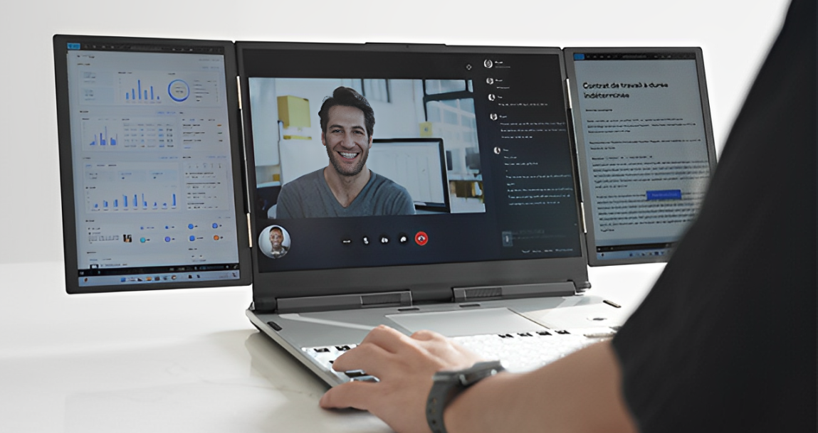 配線や設置工事不要の3画面ノートパソコンがMakuakeで先行販売開始中！